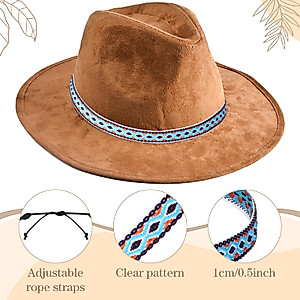 RUMIA 12 PCS Boho Hat Bands for Women Cowboy Stretchable Hat Bands Western Hat Belts for Boho Women Men Cowgirl Hats Accessories Adjustable Fedora Hat Decoration Suitable for 56-65cm