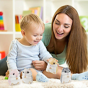 12 Pieces Cute Hamster Stuffed Animal Bulk Hamsters Plush Toy Small Stuffed Doll with Chain for Kid Boy Girl Party Favors Goodie Bag Fillers Carnival Prizes Birthday Gift, 4 Inches (Lovely Style)