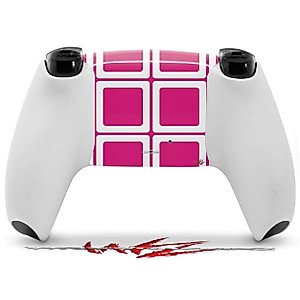 WraptorSkinz Skin Wrap compatible with Sony PS5 DualSense Controller Squared Fushia Hot Pink (CONTROLLER NOT INCLUDED)
