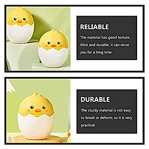 Cabilock Easter Chick Garbage can Mini Trash Can with Lid Desktop Easter Chick Shaped Waste Basket Mini Garbage Can Kawaii Trash Bins for Home Desk Car Office Kitchen