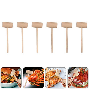 Kichvoe Mini Wooden Hammer 30pcs Wood Crab Lobster Mallets Seafood Hammers Hardwood Shellfish Mallet for Breakable Chocolate Heart Cracking Seafood Tool