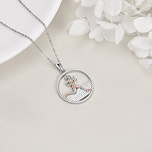 CRMAD Running Necklace for Women Sterling Silver Runner Pendant Marathon Outdoor Sport Gift