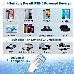 【MFi Certified】iPhone 15 Fast Car Charger, Braveridge 4.8A USB Car Charger Fast Charging Cigarette Lighter USB-C Car Charger+2Pack Type-C Charge Cable for iPhone 15 Plus/15 Pro/15 Pro Max/iPad Pro/Air