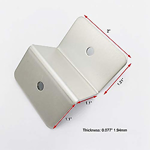 Gchee Solar Panels Mounting Z Brackets Mounts Kit for RV Boat Off Grid Roof, 2 inch Width 4 Units