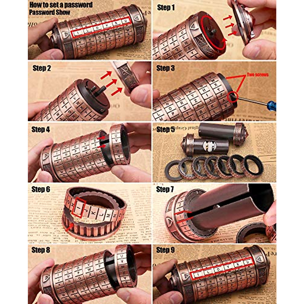 Da Vinci Code Valentine's Day Romantic Birthday Gift to Her?Antique Dark Bronze?