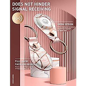 i-Blason Cosmo AirTag Keychain Case, Stylish Protective Case Holder with Keychain Ring for Apple AirTag 2021 (1 Pack Marble)