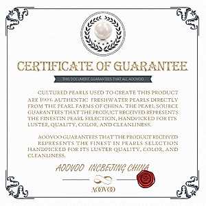 AOOVOO Genuine Freshwater Cultured Pearl Necklace for Women Girls, 9-10mm White Pearl Necklace and Earrings Set 3Pcs in AAA Quality, Mothers Day Birthday Valentine's Day Gifts, Luxury Box