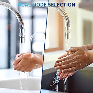 Brass Swivel Faucet Aerator 360° Twist Sink Aerator 55/64'' Female Thread, Kitchen Dual-function Sink Sprayer Attachment, Chrome