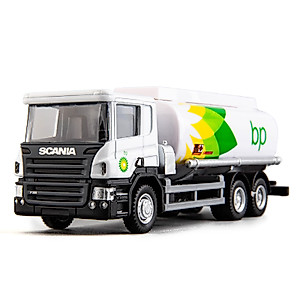 BDTCTK Compatible for Scania Tanker BP Fuel Tank Car Model Truck Toy Cars, Zinc Alloy Die-Cast Pull Back Vehicles Kid Toys for Boy Girl Gift