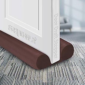 Door Draft Stopper, Draft Stopper for Bottom of Door SHMILY Adjustable Size from 32" to 38", Cover Gap Up to 1.5". Dust-Proof, Draft-Proof, Water-Proof, Winter-Proof, Block Light, Block Noise(Brown)