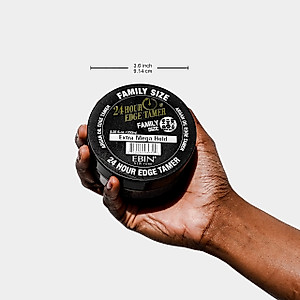 EBIN NEW YORK 24 Hour Edge Tamer, Ultra Super Hold, 8.25 Oz - No Flaking, No White Residue, Shine and Smooth texture with Argan Oil and Castor Oil