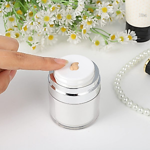 3 Pack Airless Pump Jar, Moisturizer Pump Container, Pump Moisturizer Container, Leak-proof Travel Containers for Thick Moisturizer, Skincare Cream, Travel Lotion Container（0.5oz /1oz /1.7oz）