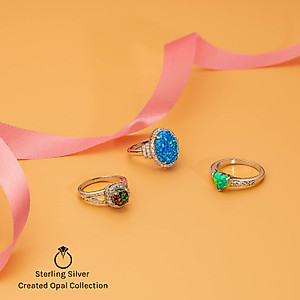 Created Black Opal Mezzo Channel Ring Sterling Silver 1.00 Carats Size 9