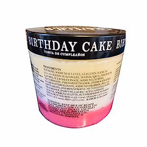 Onyx Bath House Birthday Cake Foaming Bath Scrub 20 Oz! Infused With Shea Butter! Body Scrub Gently Exfoliates And Hydrate Skin! (Birthday Cake)