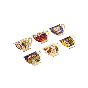 The Metropolitan Museum of Art French Teacups Collection Note Cards Greeting Cards Bulk Box Set -18 die-cut note cards 5 1⁄4" x 3 9/16" by M&G COLLECTION