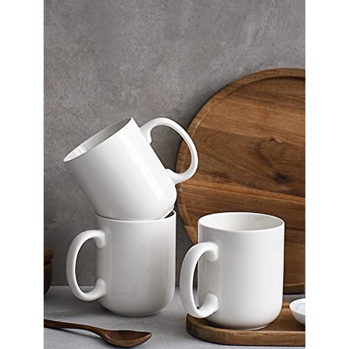 DOWAN 20 Oz Coffee Mugs Set of 6, Large White Coffee Mugs With Handles, Ceramic Coffee Cups for Coffee, Tea, Hot Cocoa, Large Mugs for Women Men, Party, DIY Gifts