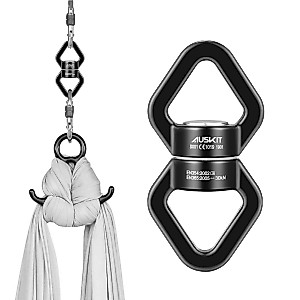 AusKit, Black Swing Swivel, 30 KN Safest Rotational Device Hanging Accessory