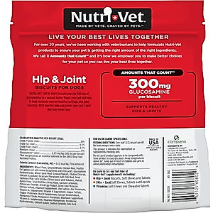 Nutri-Vet Hip & Joint Biscuits for Dogs | Tasty Dog Glucosamine Treat & Dog Joint Supplement | LARGE Biscuit with 500mg Glucosamine | 4 LB Bag