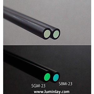 Luminlay SBM & SGM series/with black pipe / 60mm length (inner 2mm, outside 3mm, glow Green)
