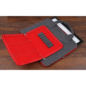 Storage Bag Felt Hand-held Shockproof 14.75 x 11.75 Inch 2.5 inch Thick for A4 Painting Light Pad Board Leaf Book Weeding Light Box (Plus Thick Size)