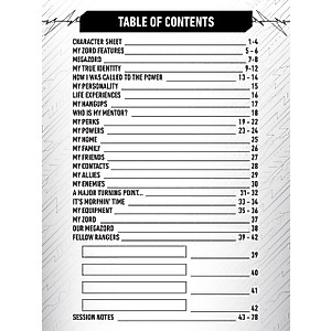 Renegade Game Studios Power Rangers Roleplaying Game Expanded Character Sheet Journal, Customize and Develop Characters