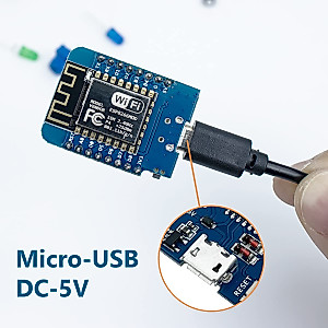 Hosyond 5Pcs D1 Mini NodeMcu ESP8266 ESP-12F WiFi Module Development Board Compatible with Arduino/WeMos D1 Mini