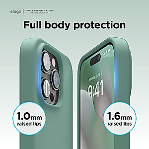 elago Compatible with iPhone 14 Pro Case, Liquid Silicone Case, Full Body Protective Cover, Shockproof, Slim Phone Case, Anti-Scratch Soft Microfiber Lining, 6.1 inch (Midnight Green)