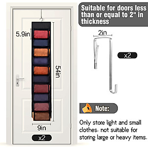 Aulock 2 Pack Legging Storage Organizer, Hanging Closet Organizer System, Black Clothes Closets Holder with 20 Roll Independent Compartments for Yoga T-Shirts Bras Socks Pants Tank Top Towel