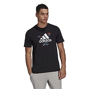 adidas mens CRTN Logo Tee Black Small
