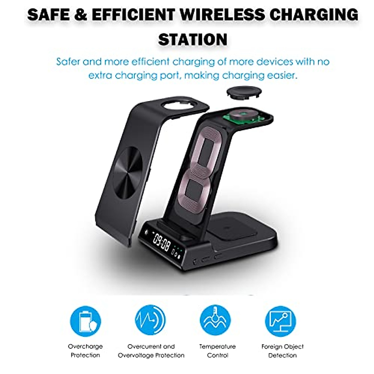 Wireless Charger for Samsung, 3 in 1 Wireless Charging Station for Samsung Galaxy S23 Ultra/S22/S21/S20/Note 20/Z Flip 4/Z Fold 4, Samsung Watch Charger for Galaxy Watch 5 Pro/4/3, Galaxy Buds 2/Pro/+
