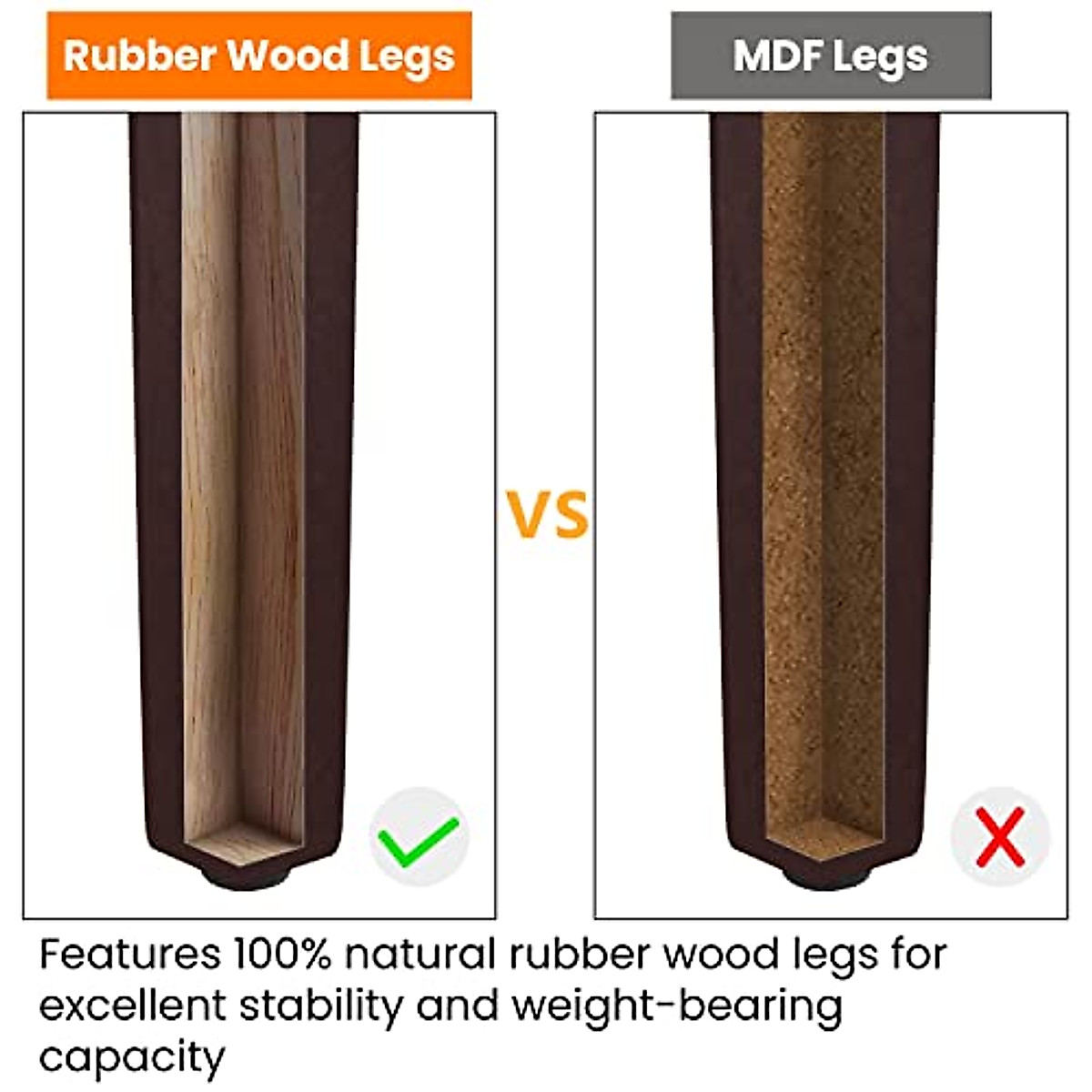 Yaheetech Bar Stools Kitchen Counter Height Stools 25 Inch High Back Leather Pub Chairs Wood Wooden Barstools Brown, 2PCS (Package 1)