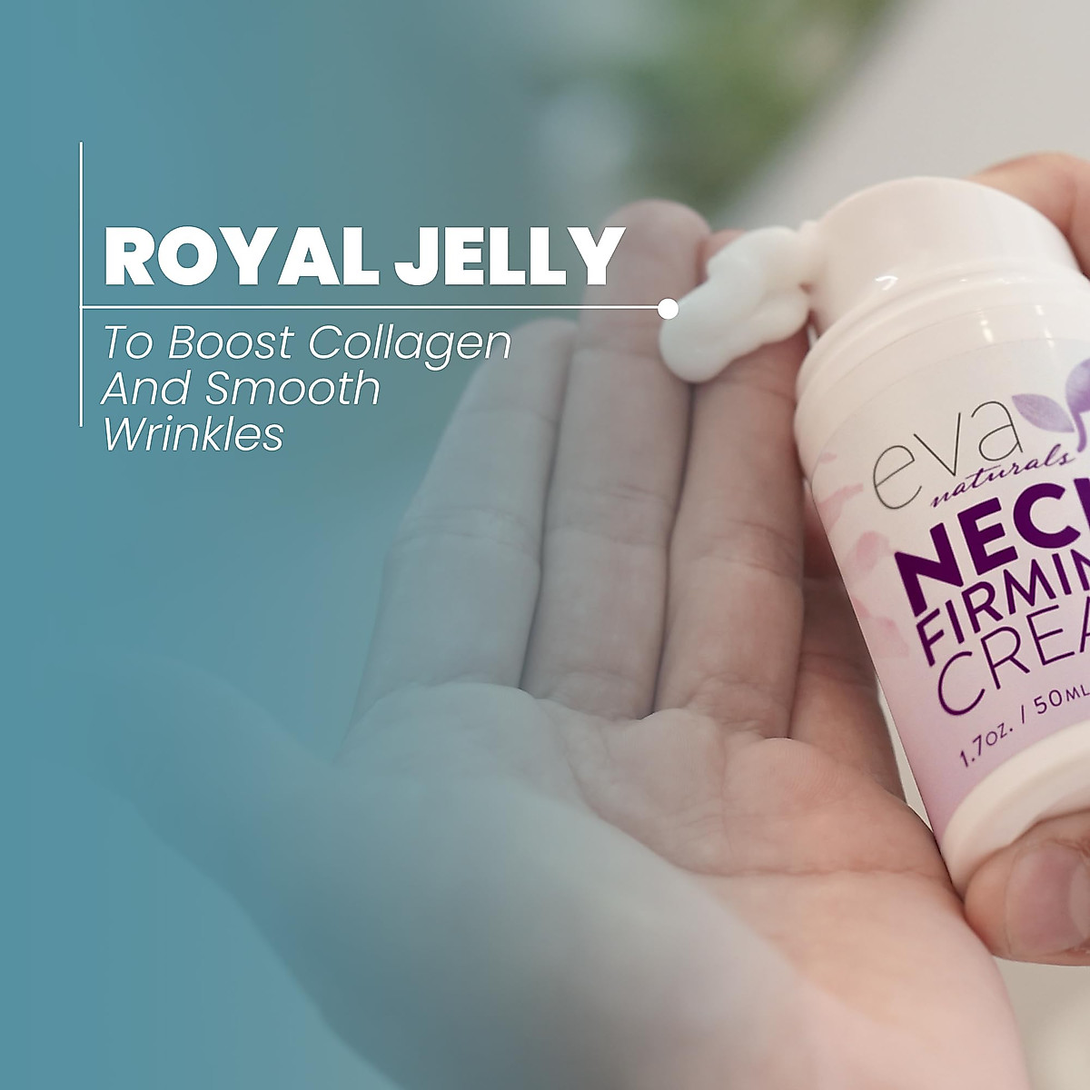 Eva Naturals Enhanced Neck & Décolleté Firming Cream (1.7 oz) - Hydrating Cream for Neck Tightening & Wrinkle Reduction - Lifts & Smooths for Youthful Skin