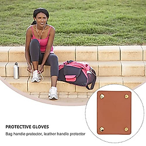 PRETYZOOM Laptop Stand 2pcs Handbag Handle Leather Wrap Cover Luggage Bag Grip Protector Saddle Soft Purse Strap Pad Identifier Grocery Bag Holder Handle Carrier Tool Drawer Handle Brown Boys Backpack