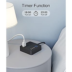 Smart Plug Power Strip, WISEBOT USB Surge Protector with 3 Individually Controlled Smart Outlets and 3 USB Ports, Works with Alexa Google Home, WiFi Timer Plug Extender for Travel, UL, 2.4G WiFi Only