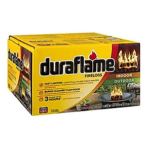 Duraflame 4.5 Pound 3 Hour Long Burn Time Indoor Outdoor Quick Light Fire Log for Camping, Firepits, Bonfires, and Fireplaces (6 Pack)