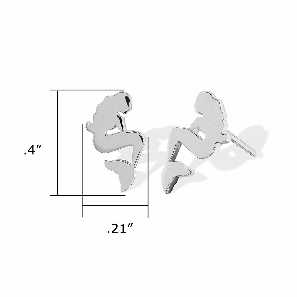 Boma Jewelry Sterling Silver Mermaid Stud Earrings