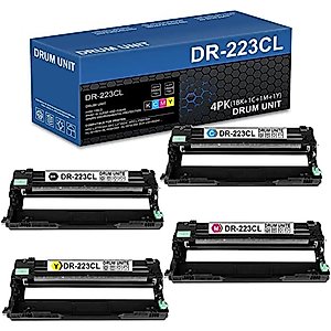 BERY INK DR223CL DR-223CL Compatible DR223 DR-223 High Yield Drum Unit Replacement for Brother HL-3230CDW MFC-L3750CDW HL-3210CW DCP-L3510CDW DCP-L3550CDW HL-3290CDW Printer (4-Pack, 1BK+1C+1M+1Y)