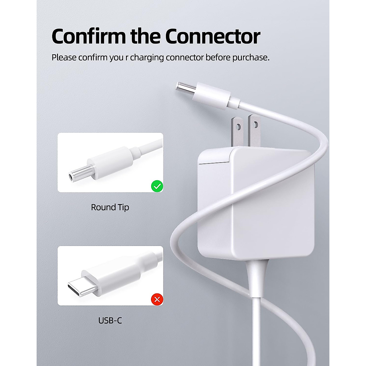 24V Power Cord Fit for Google Nest Hub Max Smart Speaker AC Charger Supply Adapter