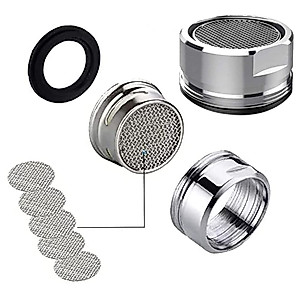 4 piece set of bathroom faucet aerator replacement parts for kitchen bathroom sink faucet aerator 24mm tool regulator flow silver suitable for kitchen bathroom sink faucet (24mm external thread)