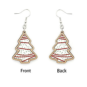 Cute Christmas Tree Cake Earrings for Women.