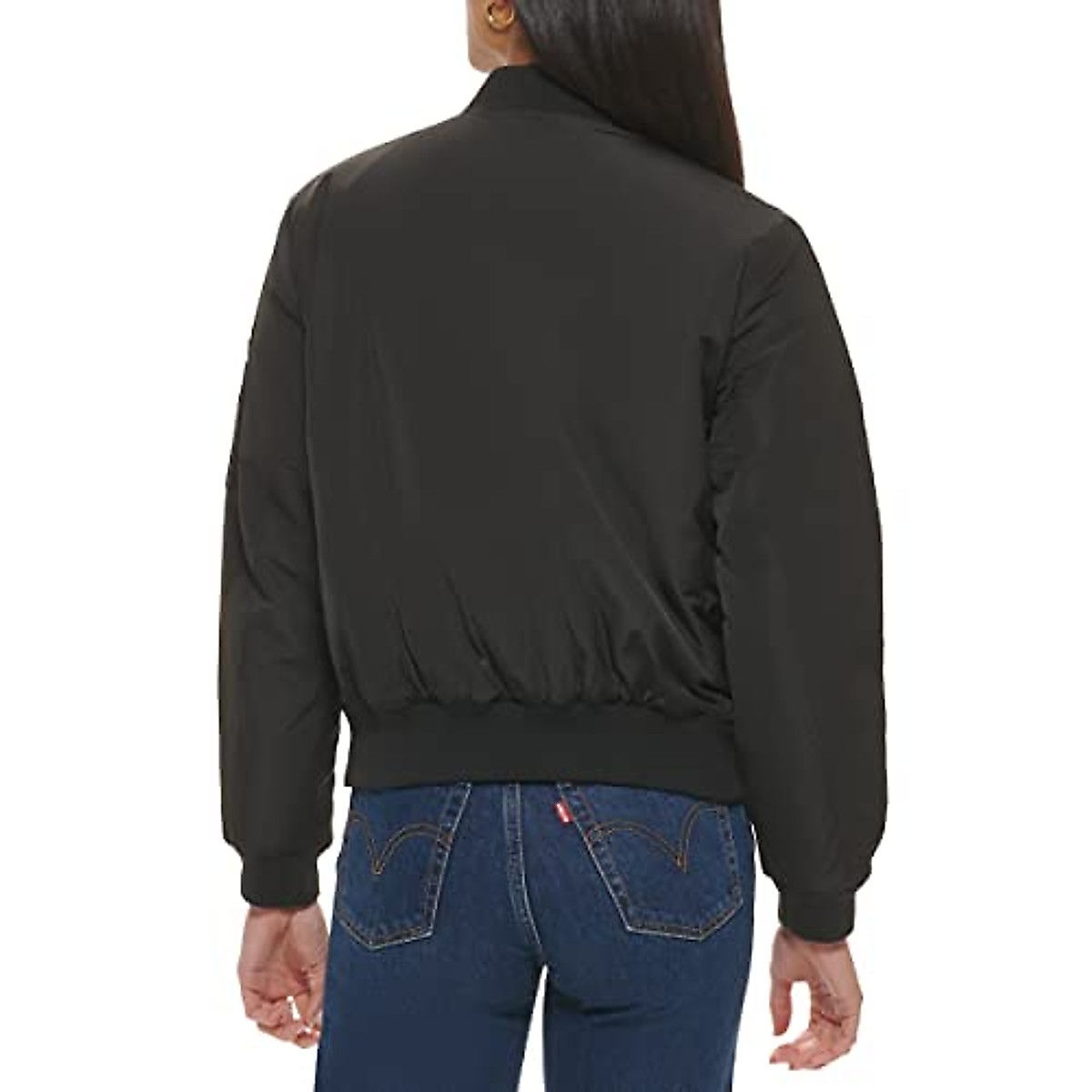 Levi's Women's Utility Flight Bomber Jacket, Black, Medium