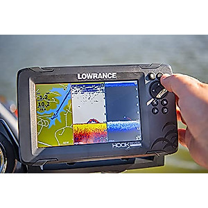 Lowrance HOOK Reveal 5 SplitShot - 5-inch Fish Finder with SplitShot Transducer, Preloaded C-MAP US Inland Mapping (Renewed)