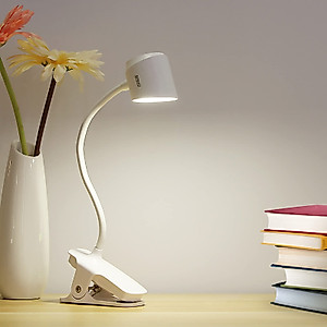 SANSI Clip on Reading Lights, LED Desk Lamp with Flexible Gooseneck, 3 Brightness Level, Clamp Light with Touch Control for Dorm Study Office Bedroom, USB Rechargeable, Eye-Caring, and Energy Saving
