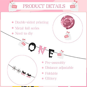 Gameza Halloween Birthday Party Decorations - 13PCS Glitter The Spooky One Birthday Decorations Girl Banner Hanging Swirls Pink Cute Ghost 1st Birthday Decor Set Little Boo Themed Party Supplies