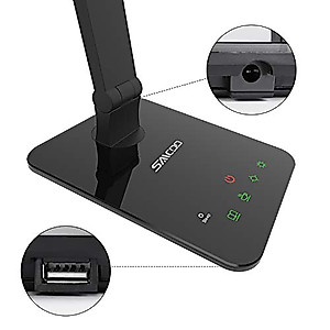 saicoo LED Desktop Lamp with Large LED Panel, Seamless Dimming-Control of Brightness and Color Temperature, an USB Charging Port