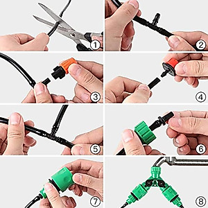 Garden Automatic Drip Irrigation Set,30m Adjustable Micro DIY Irrigation Kit Plant Water Saving System,Heavy Duty Tube Watering Kit for Patio Lawn Garden Greenhouse Flower Bed