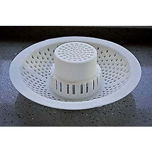 Hairstopper HS3-AMZ Evriholder Plastic Bathtub Drain Protector for Bathtubs & Showers, Pack of 3, White