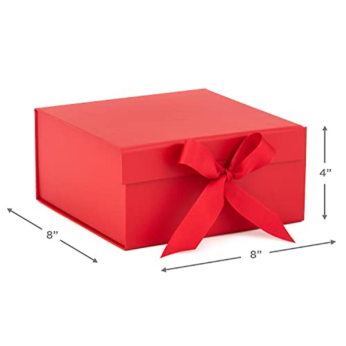 Hallmark Foldable Gift Box with Shredded Paper Fill (Red) for Christmas, Valentine's Day, Graduations