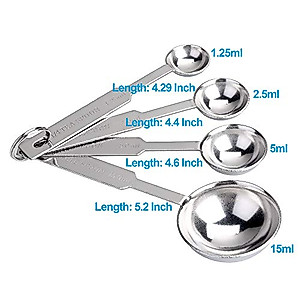 4Pcs Measuring Spoons Set, Premium Stainless Steel Metal Spoon Set, Tablespoon and Teaspoon, for Accurate Measure Liquid or Dry Ingredients, for Cooking Baking, Dishwasher Safety