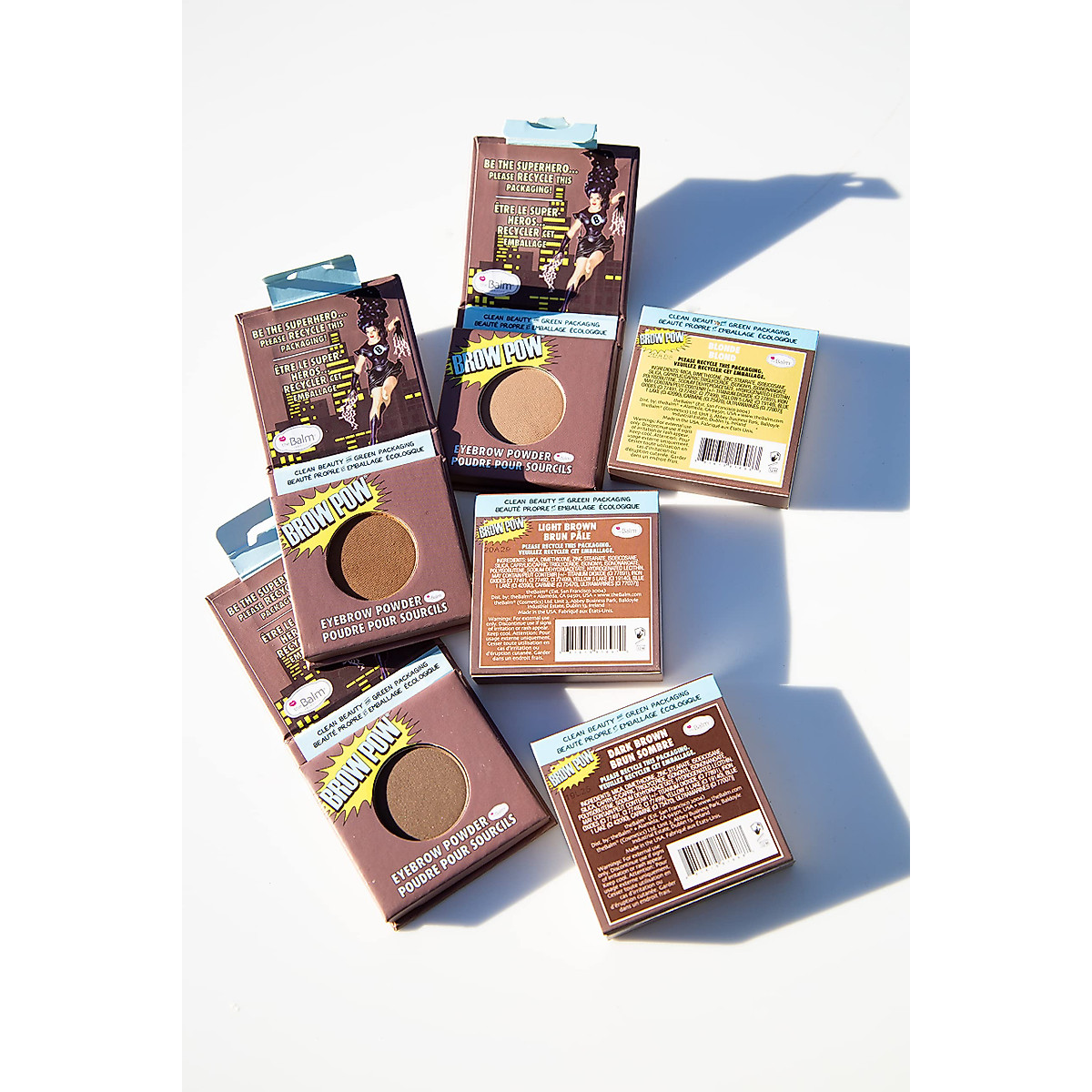 theBalm Clean and Green Brow Pow, Dark Brown, 0.03 Ounce (Pack of 1)